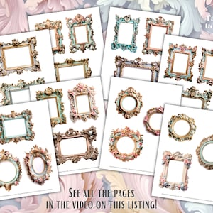 44 Pastel Rococo Frames Fussy Cuts, Digital Download Printable PDF ...