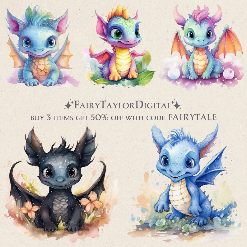 15 Cute Baby Dragons PNG Clip Art Transparent Background - Etsy