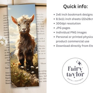 15 Farm Animals Printable Bookmarks | Digital Download Bookmark Sheets ...