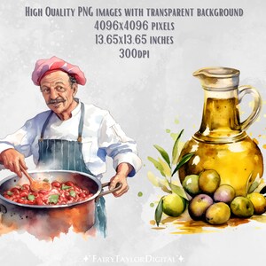 43 Italian Cooking PNG Clipart, Transparent Background Digital Download ...