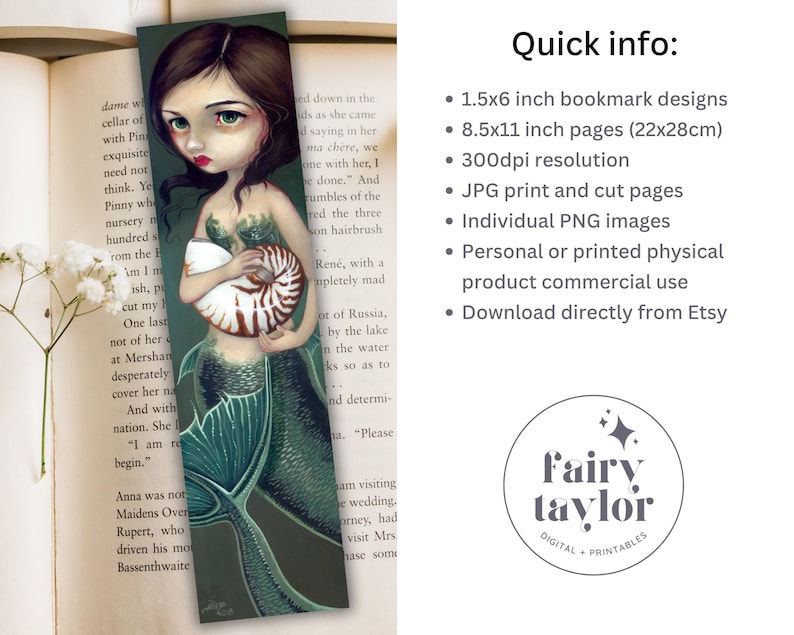 Strange Beauties II Printable Bookmarks | JPG Pages Print and Cut, PNG ...
