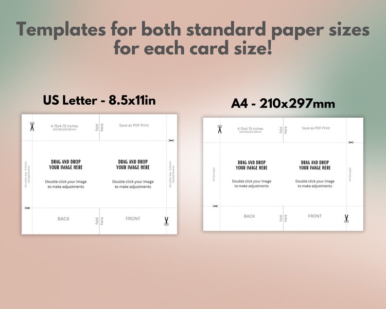 Greeting Card Drag & Drop Canva Template Bundle 5x7 4x6 and - Etsy