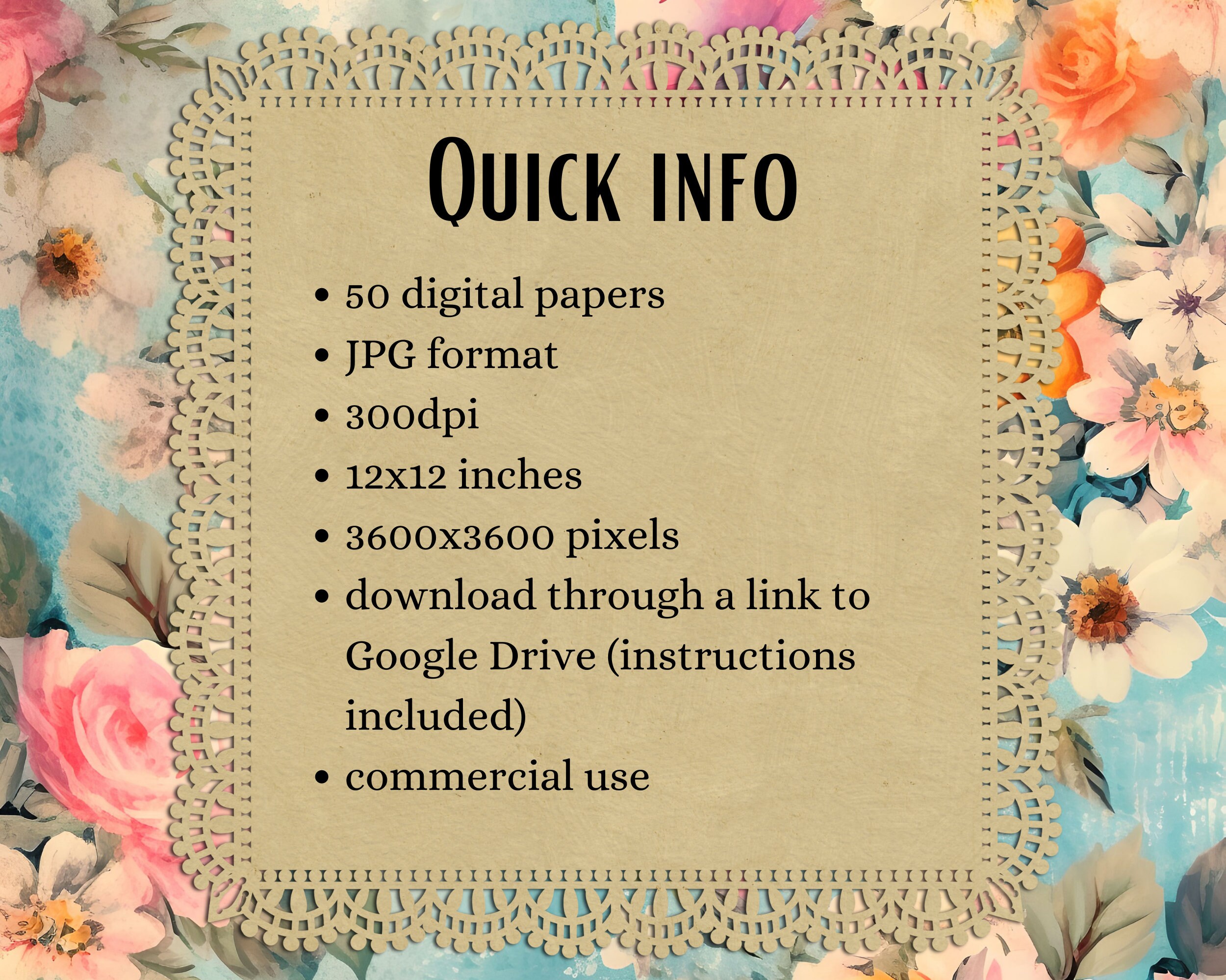 50 Distressed Floral Digital Paper Bundle 12x12 Journal - Etsy