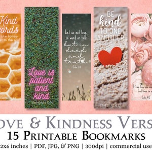 15 Bible Verses Printable Bookmarks | JPG Print and Cut Pages, PNG ...