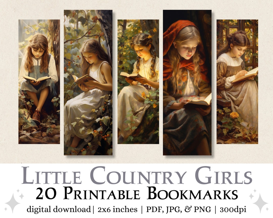 20 Little Country Girls Bookmark Designs, Printable Bookmarks ...