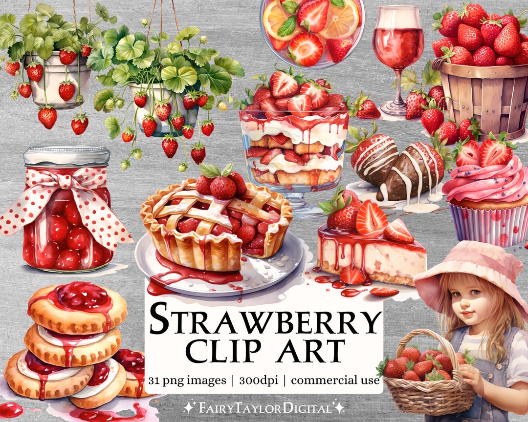 31 Strawberry PNG Clipart, Transparent Background Instant Download ...