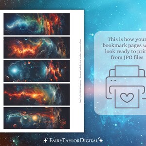 Printable Bookmark Set - Outer Space | Digital Download JPG Pages, PNG ...