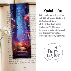 Printable Bookmark Set - Mushroom Forests | Digital Download JPG Pages ...