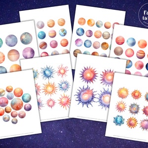 178+ Pastel Celestial Fussy Cuts Instant Download Printable PDF Fussy ...