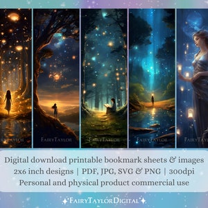 10 Starlight Printable Bookmarks | JPG Pages Print and Cut, PNG ...