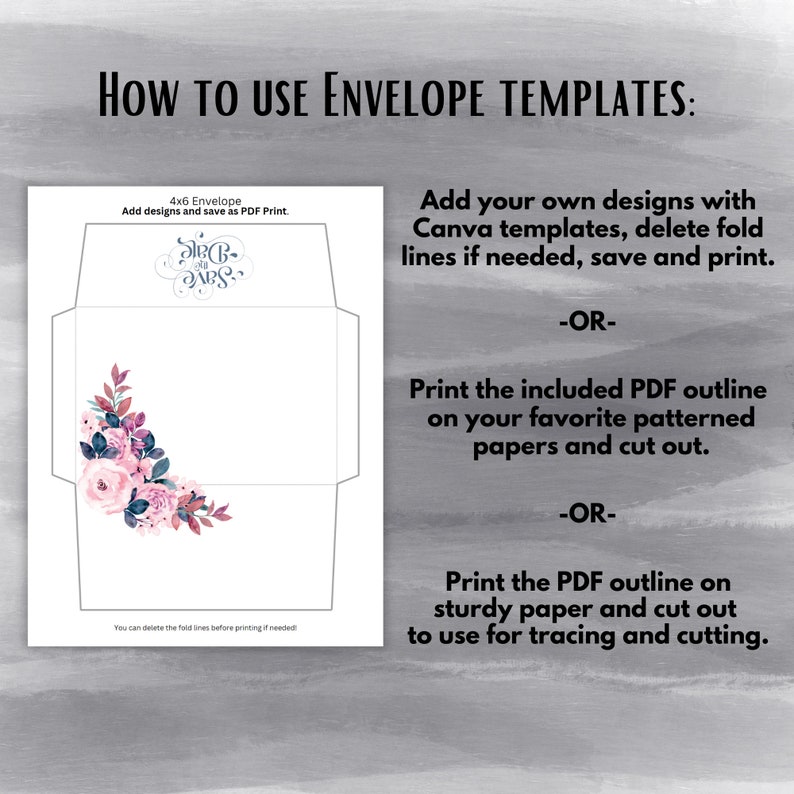 Envelope & Envelope Liner Canva Templates and Printable PDF 5x7, 4x6 ...