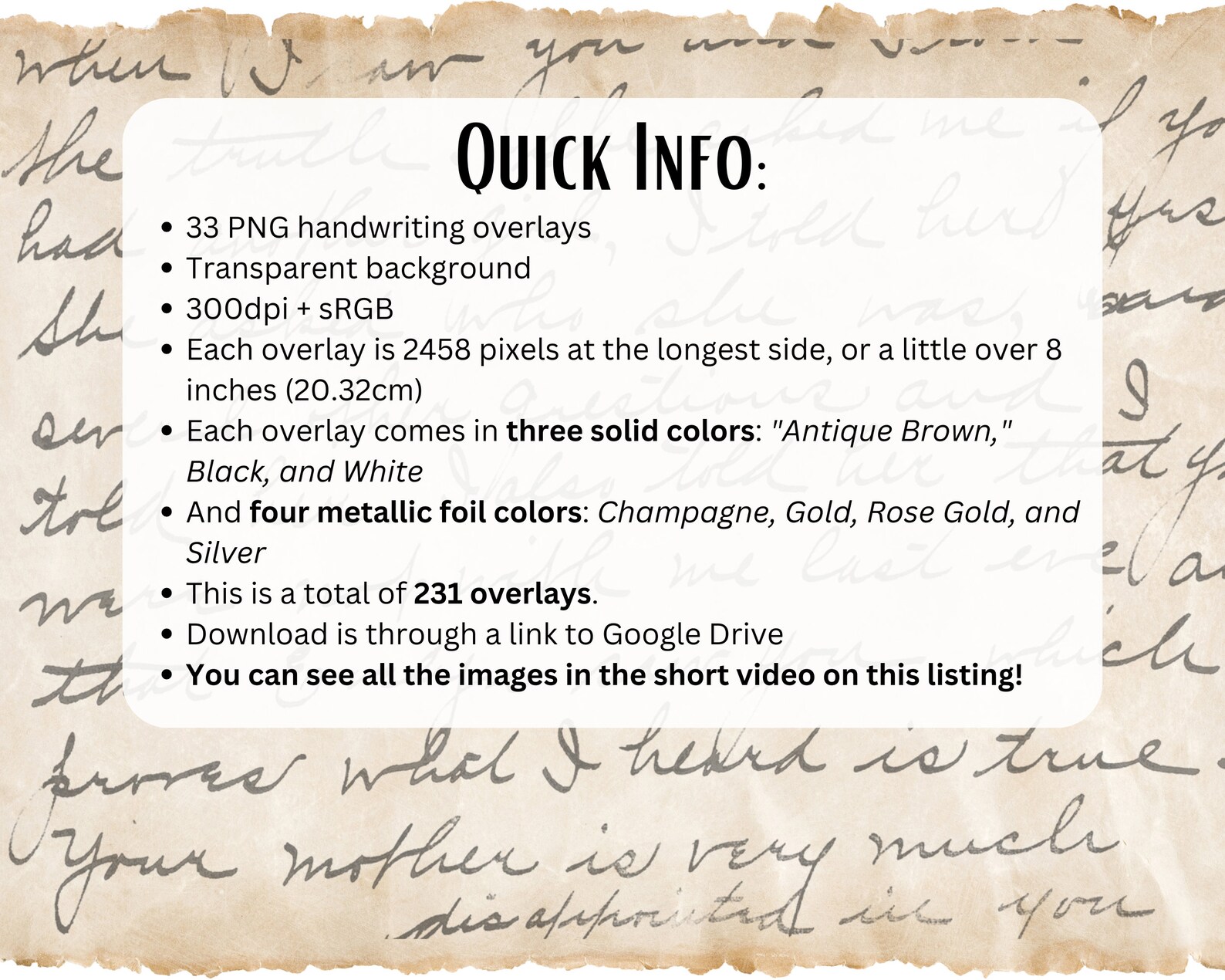 Vintage Handwriting Overlays, 33 Transparent PNG Antique Calligraphy ...
