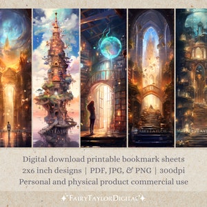 15 Light Academia Printable Bookmarks | Print and Cut JPG Pages, PNG ...