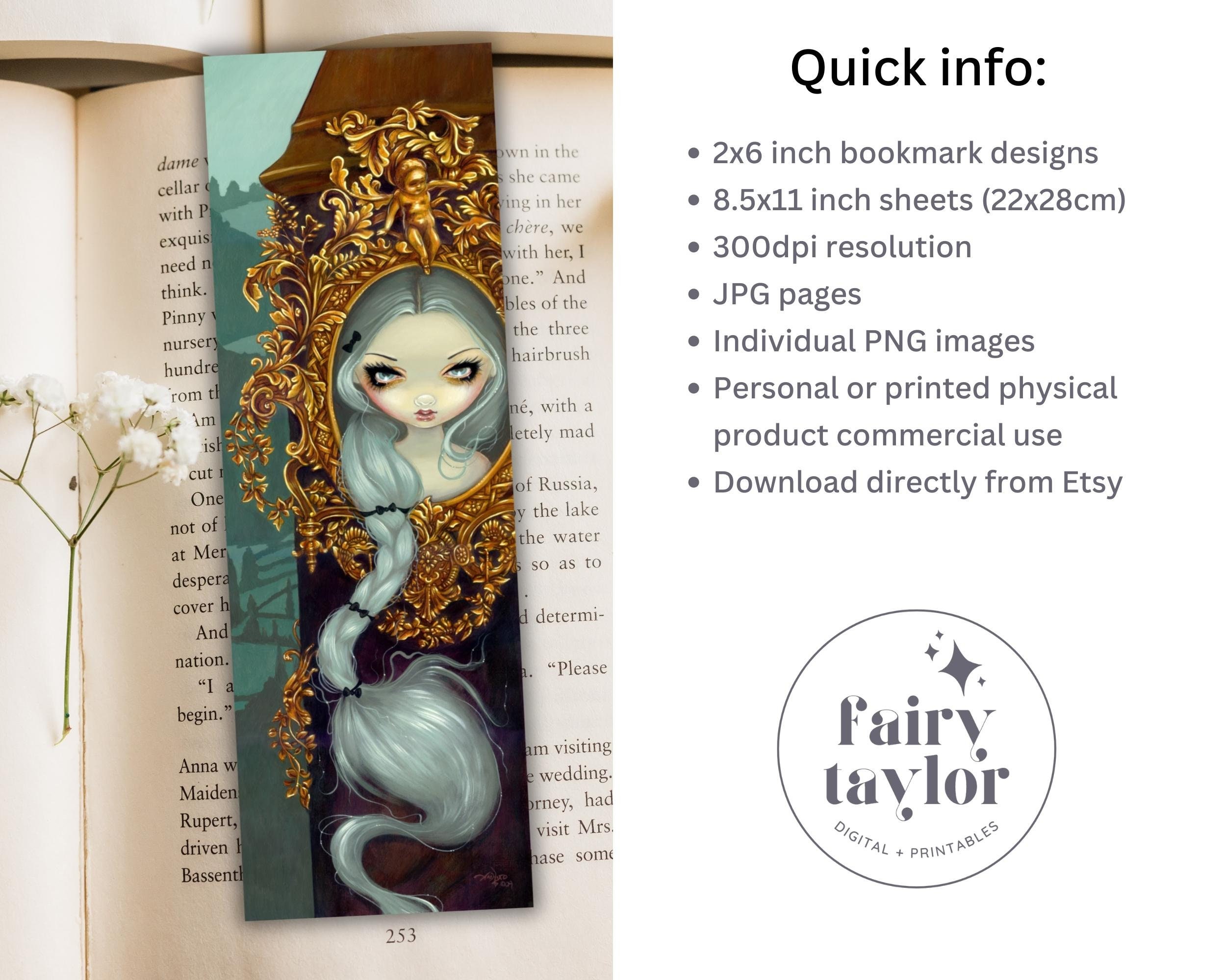 25 Strange Beauties Printable Bookmarks | JPG Print and Cut Pages, PNG ...