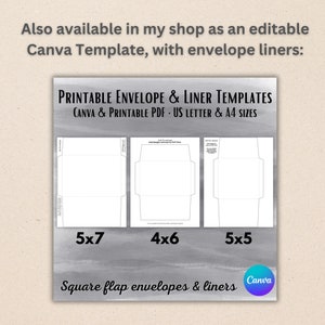 Printable Envelope Templates - 5x7, 4x6, 5x5 - PNG, JPG and Pdf ...