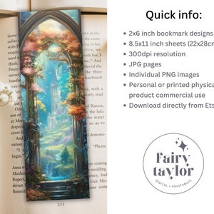 15 Fantasy Windows Printable Bookmarks, Print & Cut JPG Pages, PNG ...