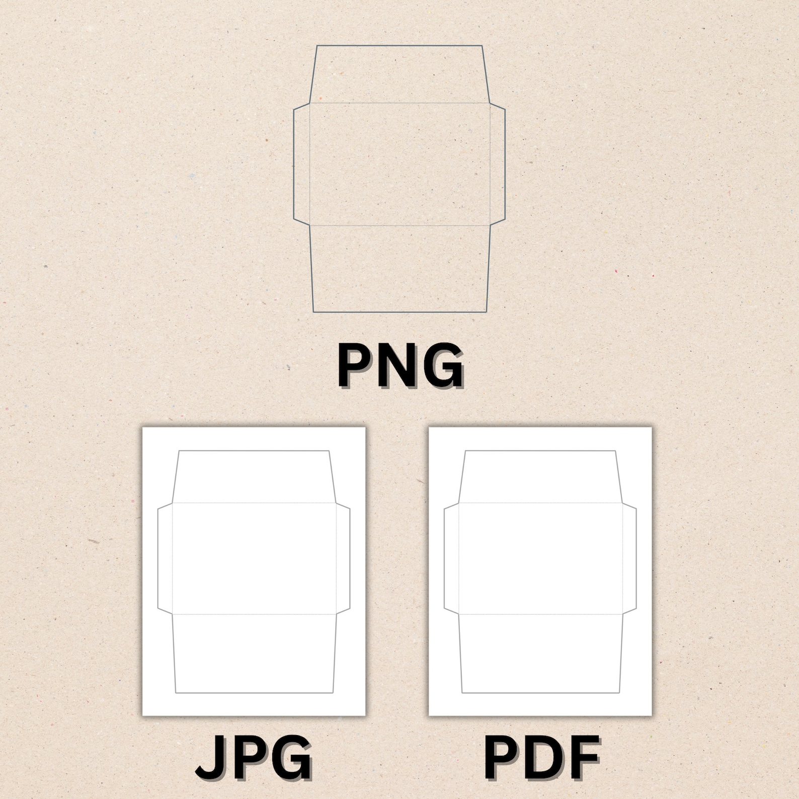 Printable Envelope Templates - 5x7, 4x6, 5x5 - PNG, JPG and Pdf ...