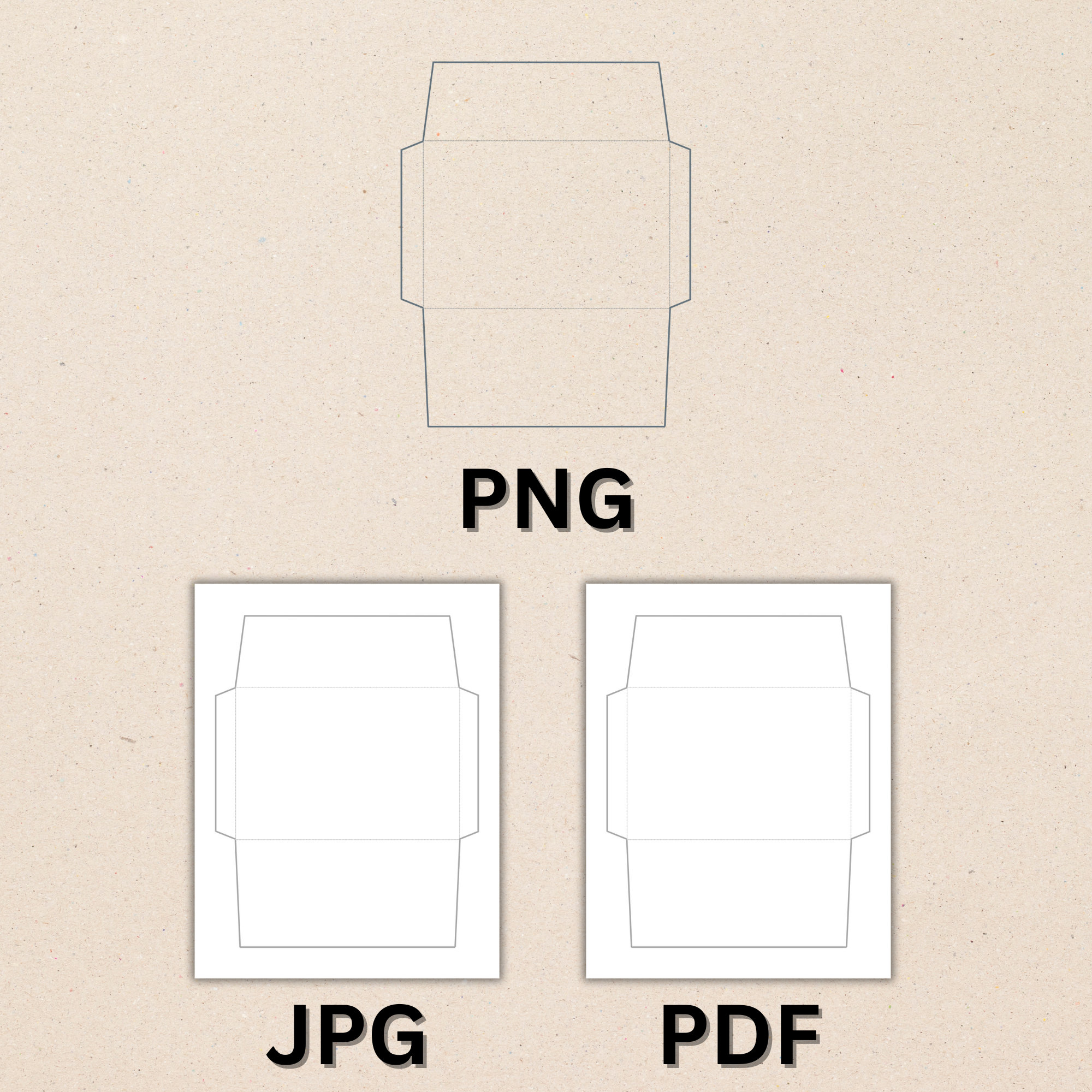 Printable Envelope Templates - 5x7, 4x6, 5x5 - PNG, JPG and Pdf ...