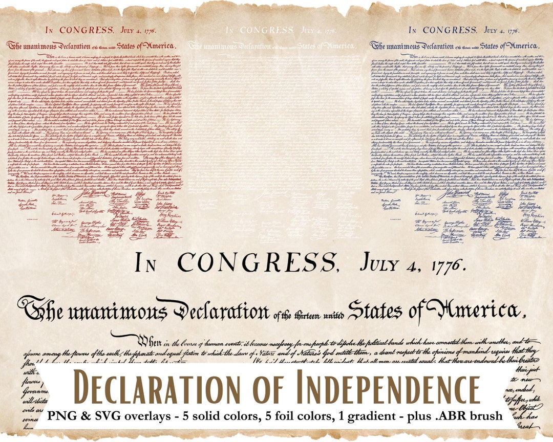 Declaration of Independence PNG, SVG & ABR Brush | July 4th ...