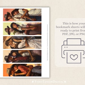 20 Western Romance Printable Bookmarks | JPG Print & Cut Pages, PNG ...