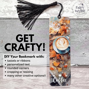 Printable Bookmarks - Coffee & Roses | Digital Download, JPG and PNG ...