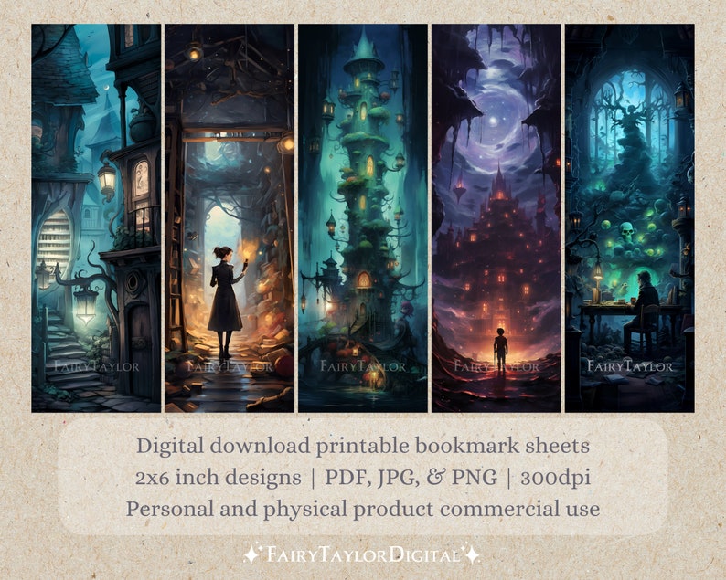 20 Dark Academia Bookmark Designs Printable Bookmarks - Etsy