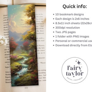 10 Idyllic Scenes Printable Bookmarks | Digital Download JPG Bookmark ...