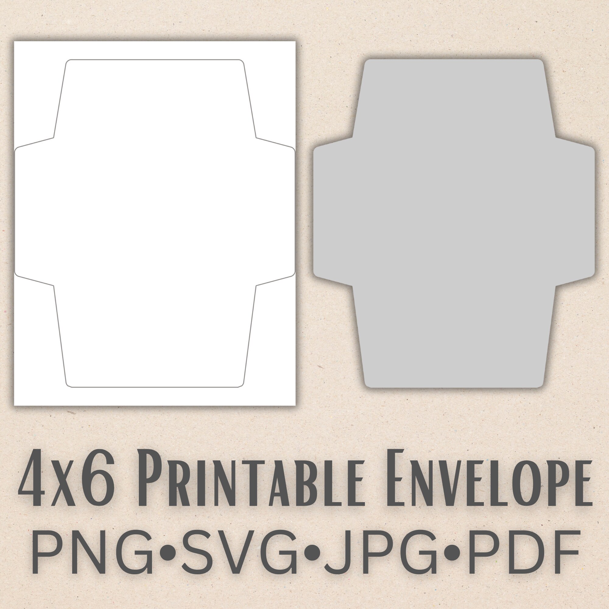 4x6 Printable Envelope Template - PNG, SVG, JPG and Pdf - Square ...