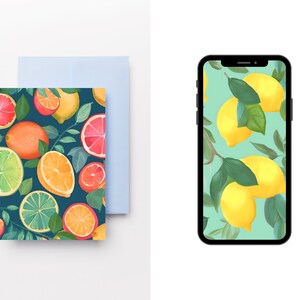 Seamless Patterns - Citrus Fruits | Instant Download Digital Papers X12 ...