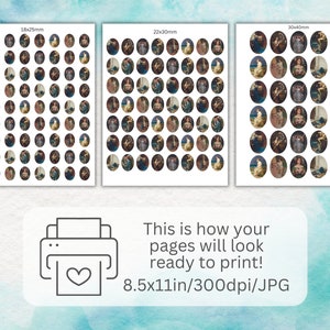 Oval Digital Collage Sheets 30x40mm, 22x30mm, 18x25mm - J.W. Waterhouse ...