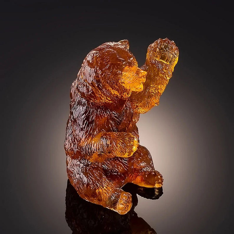 Amber Bear Figurinebear Arthome Decoramber Souvenir Gifthandmade Amber ...
