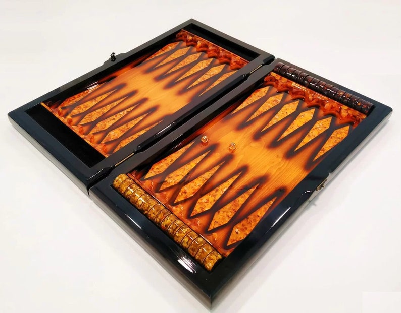 AMBER BACKGAMMON Boardbackgammon Board High Quality Wood Backgammon Boardcheckers Amber ...