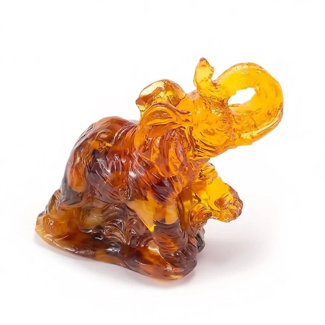 Amber Elephant Figurine Amber Statuette Elephantamber Sculptureamber ...