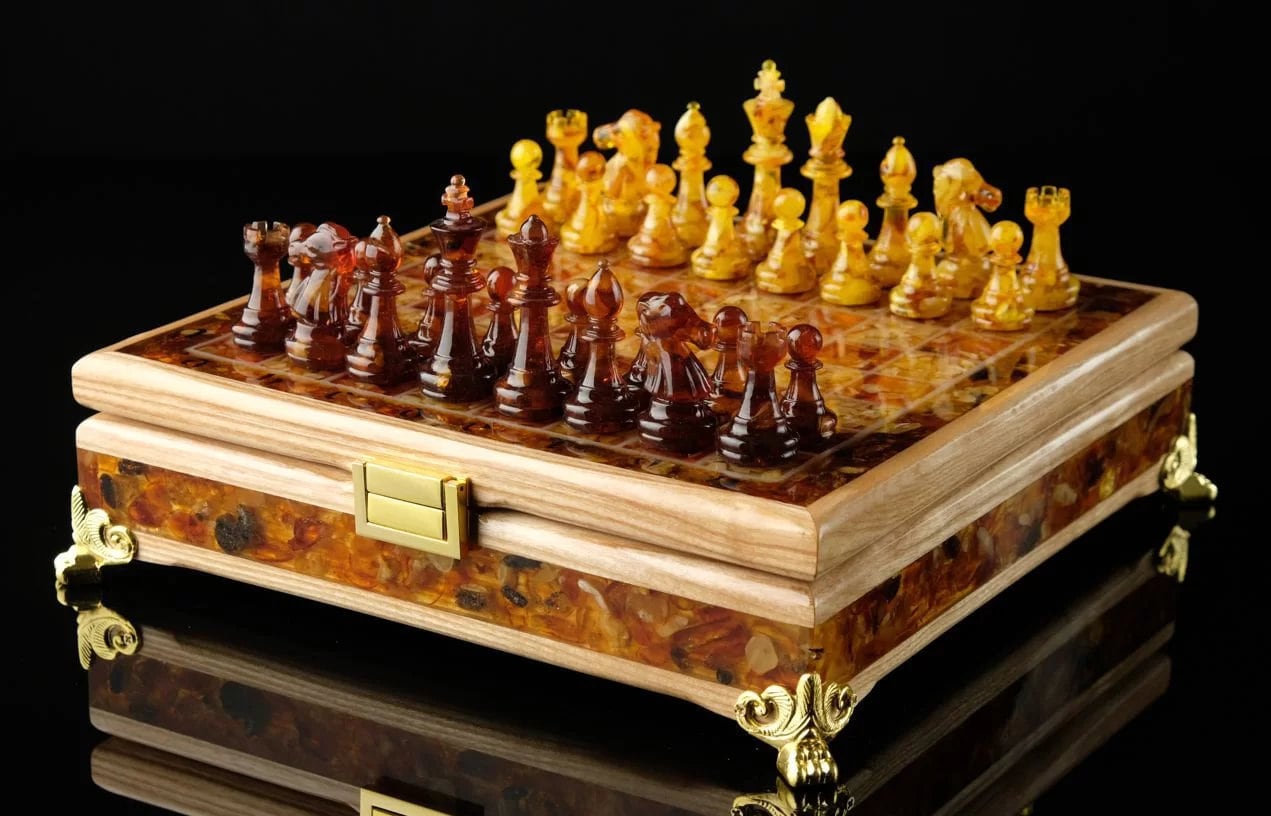 Wooden Amber Chess Set With Amber Classic Figuresamber Chess - Etsy New ...