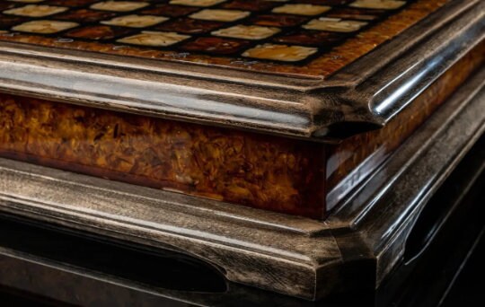 Luxury Chess Set With Inlay Amber Chess Figures wooden Amber Chess ...