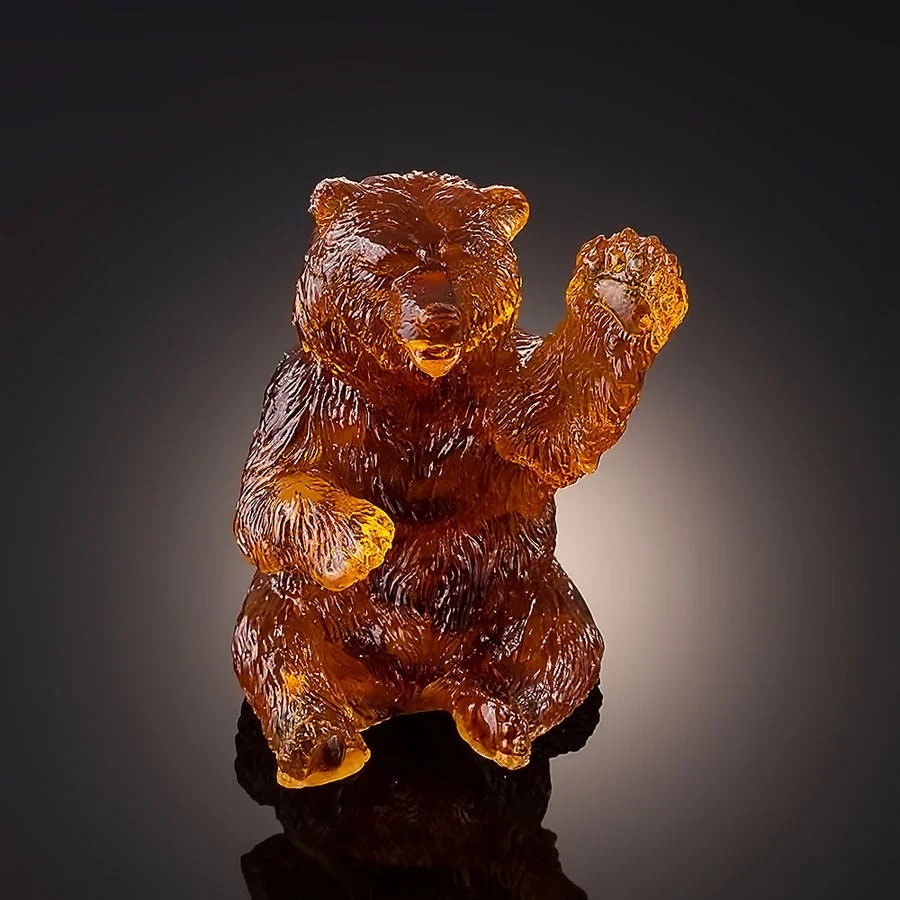 Amber Bear Figurinebear Arthome Decoramber Souvenir Gifthandmade Amber ...