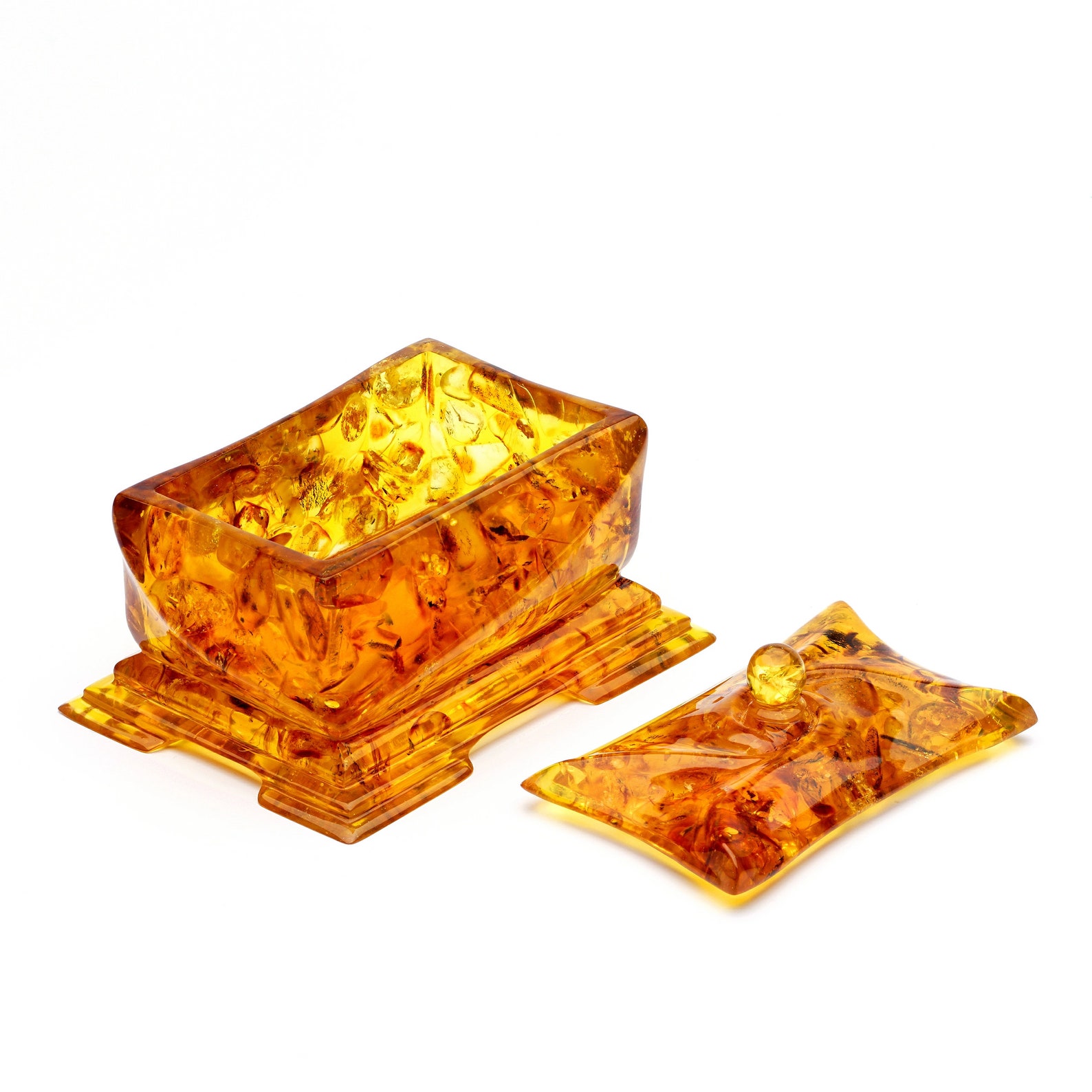 Amber Jewelry Box Rectangular Jewelry Storage Unick Amber Box Natural ...
