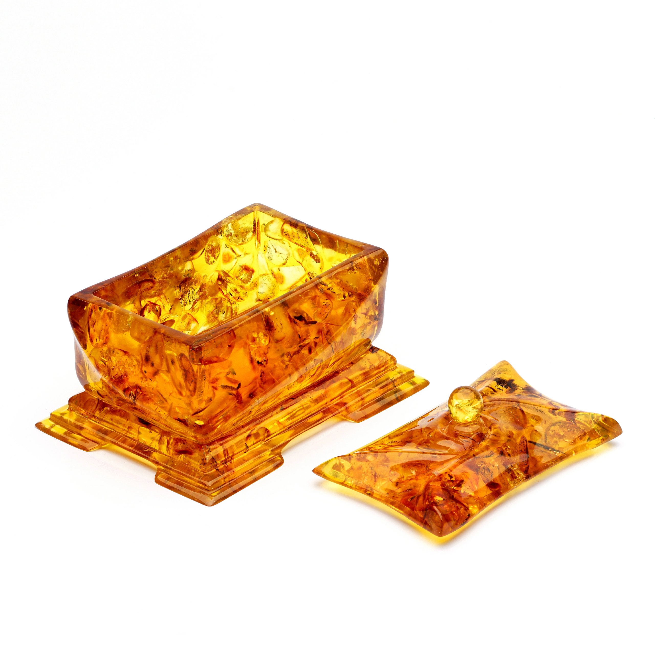 Amber Jewelry Box Rectangular Jewelry Storage Unick Amber Box Natural ...