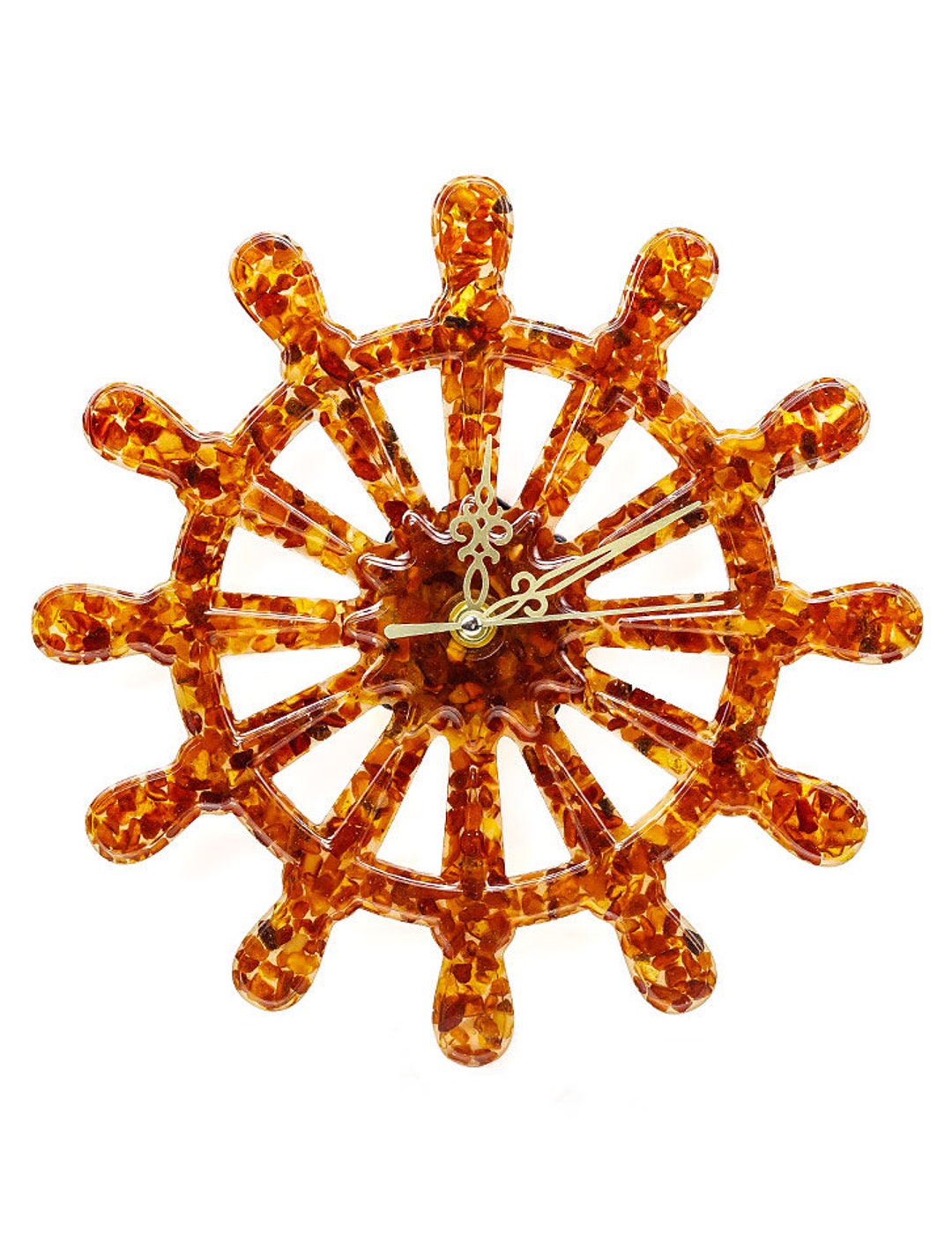 Spectacular Interior Clock Steering Wheel Made of Amber Mosaicamber ...