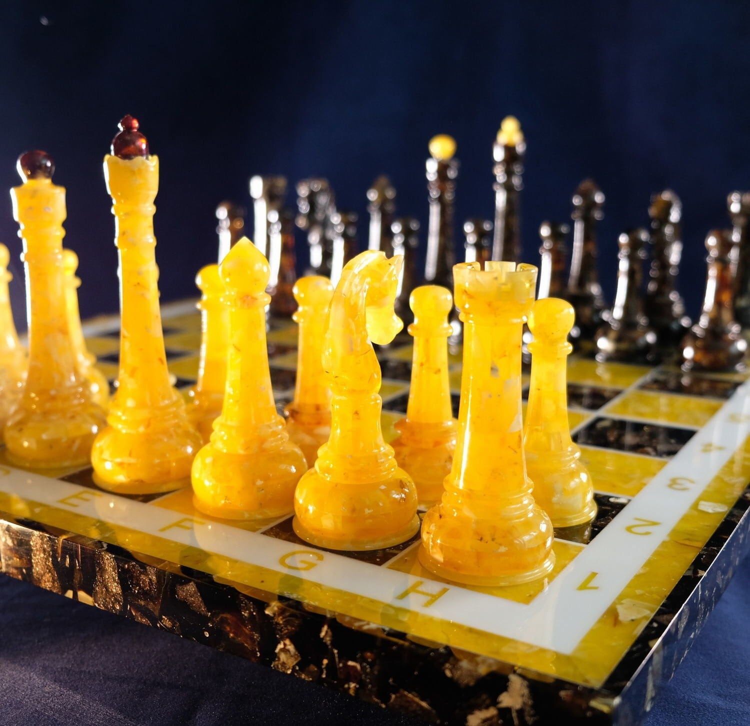 Amber Chess Set luxury Amber Chessboard amber Chess Figuresboard Game ...
