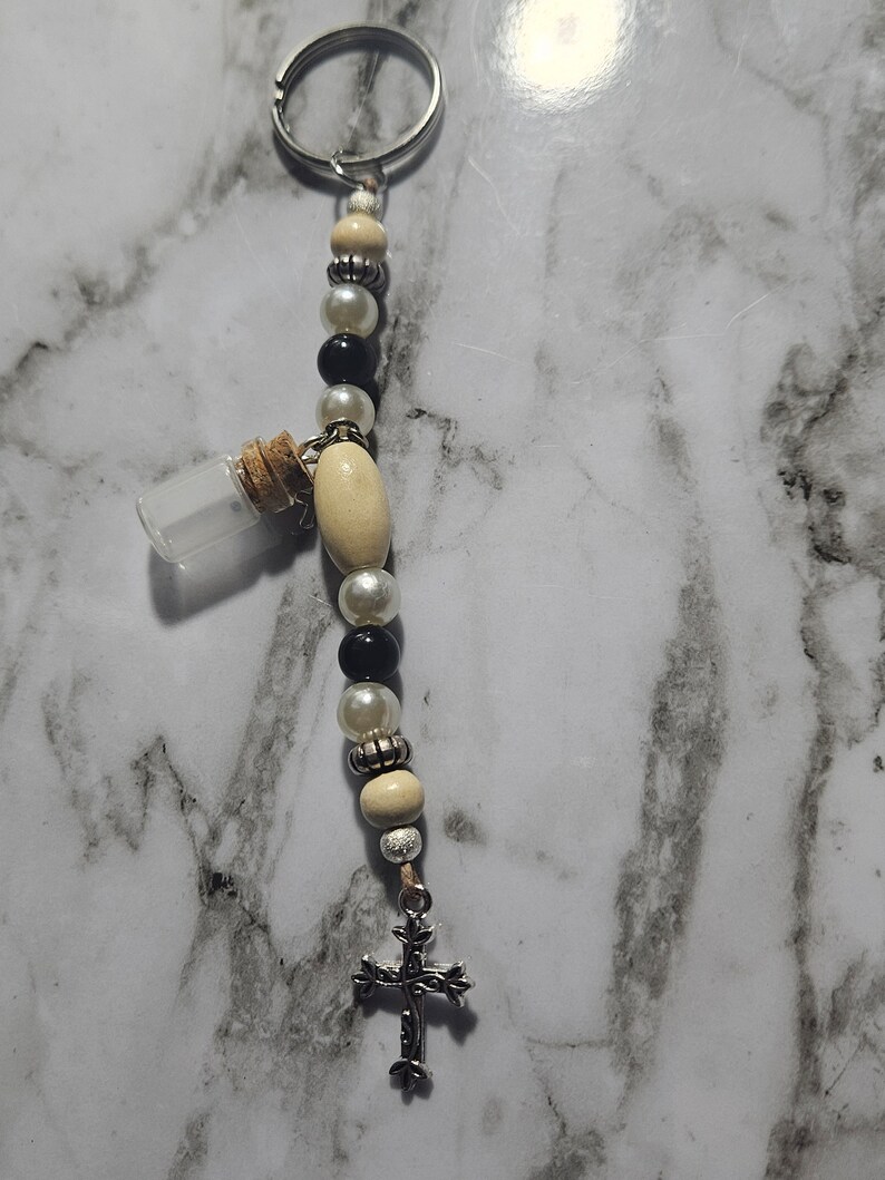 Metal Cross & Mustard Seed Keychain - Etsy