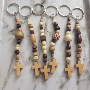 Wood Cross Keychain - Etsy