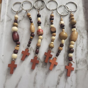 Wood Cross Keychain - Etsy