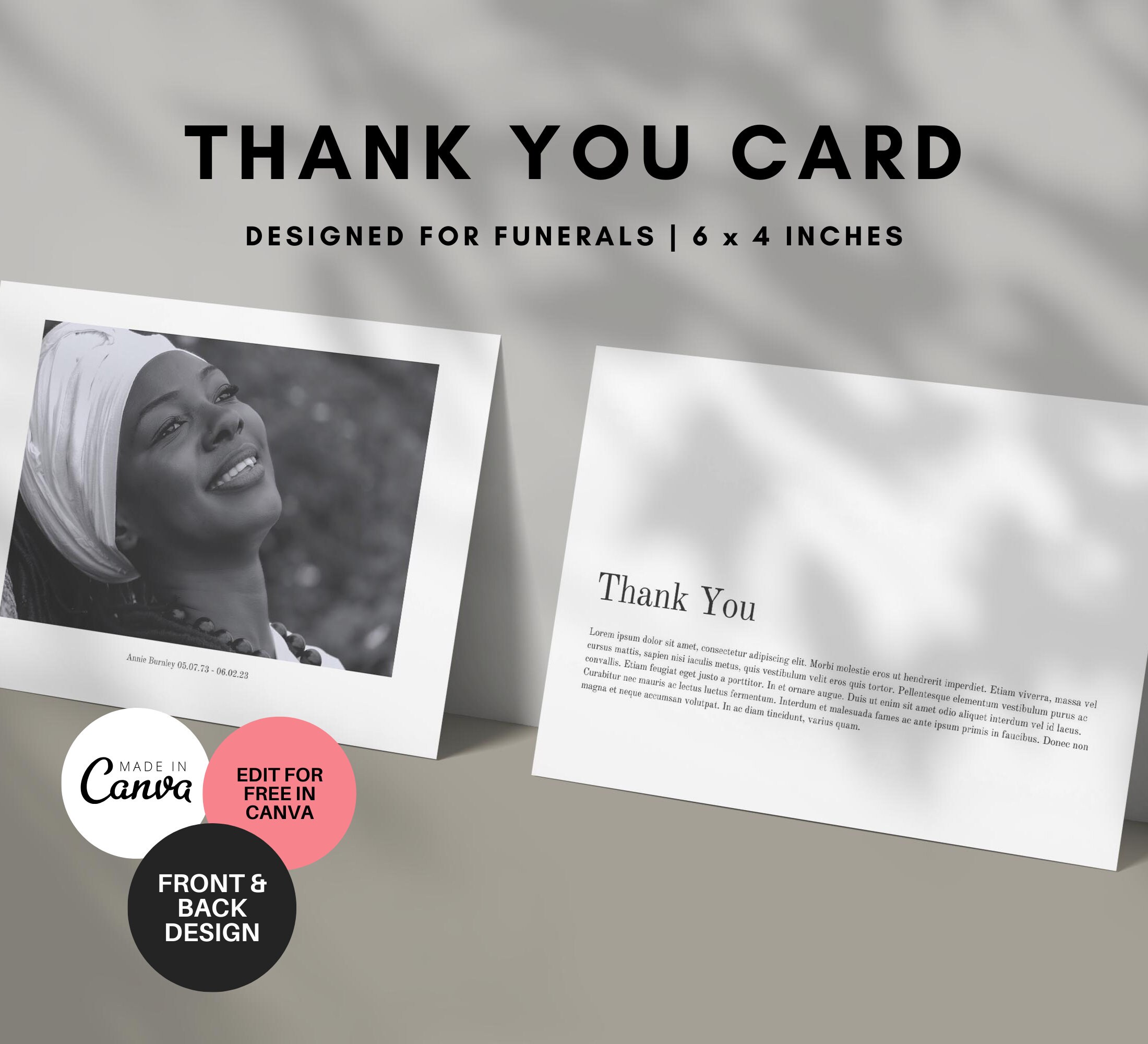 After Funeral Thank You Cards, Thank You Card Funeral, Funeral Thank ...