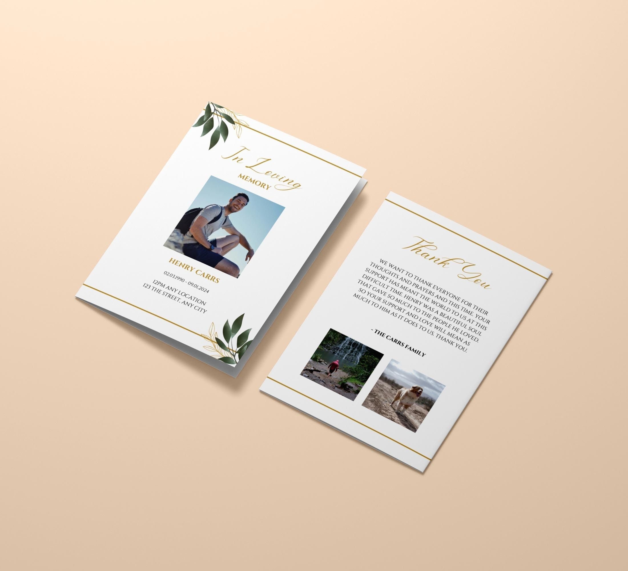 Editable Funeral Program, Instant Download Template, Obituary Template ...