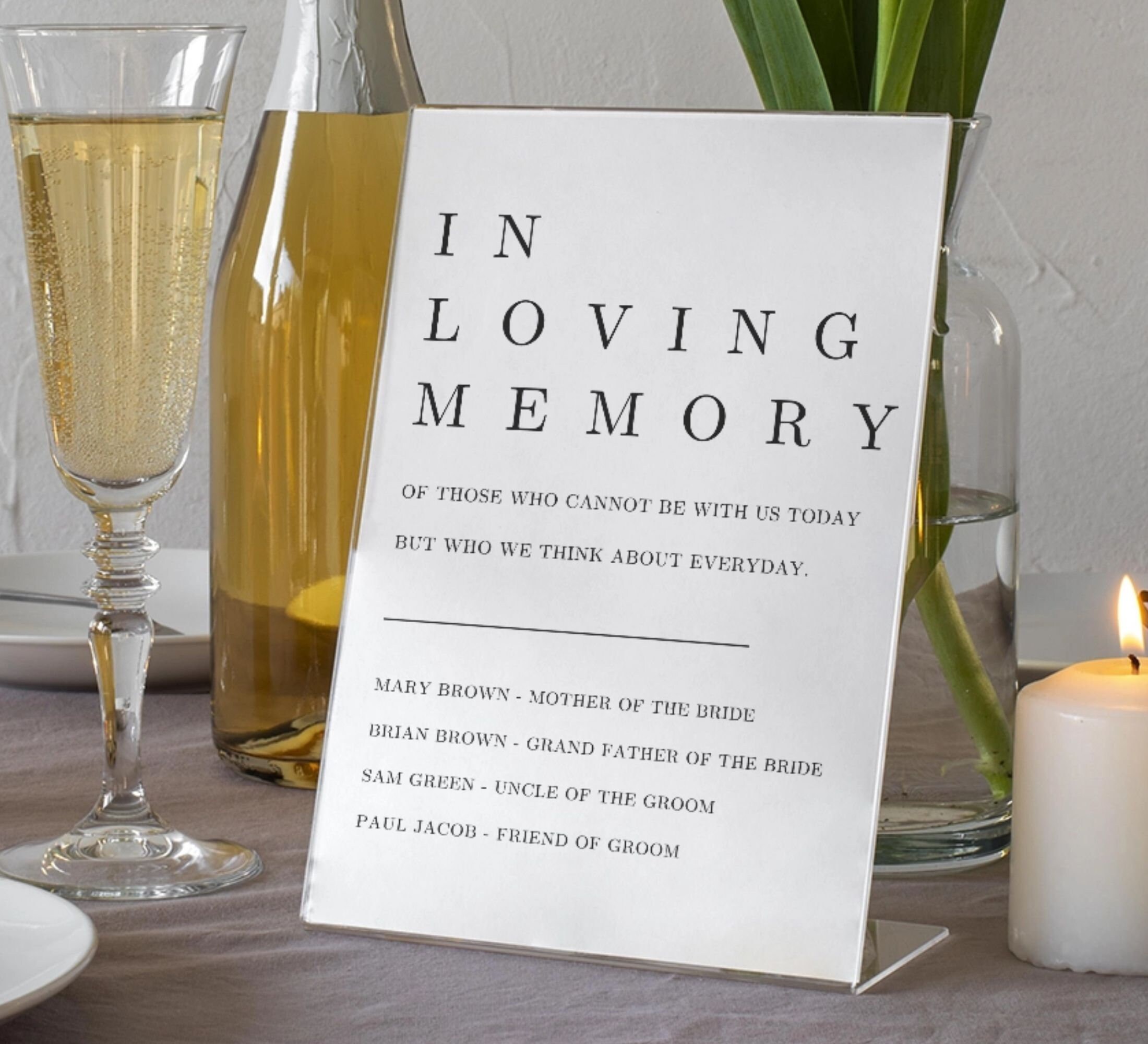 Minimalistic in Loving Memory Sign Canva Template, Custom Name Memory ...