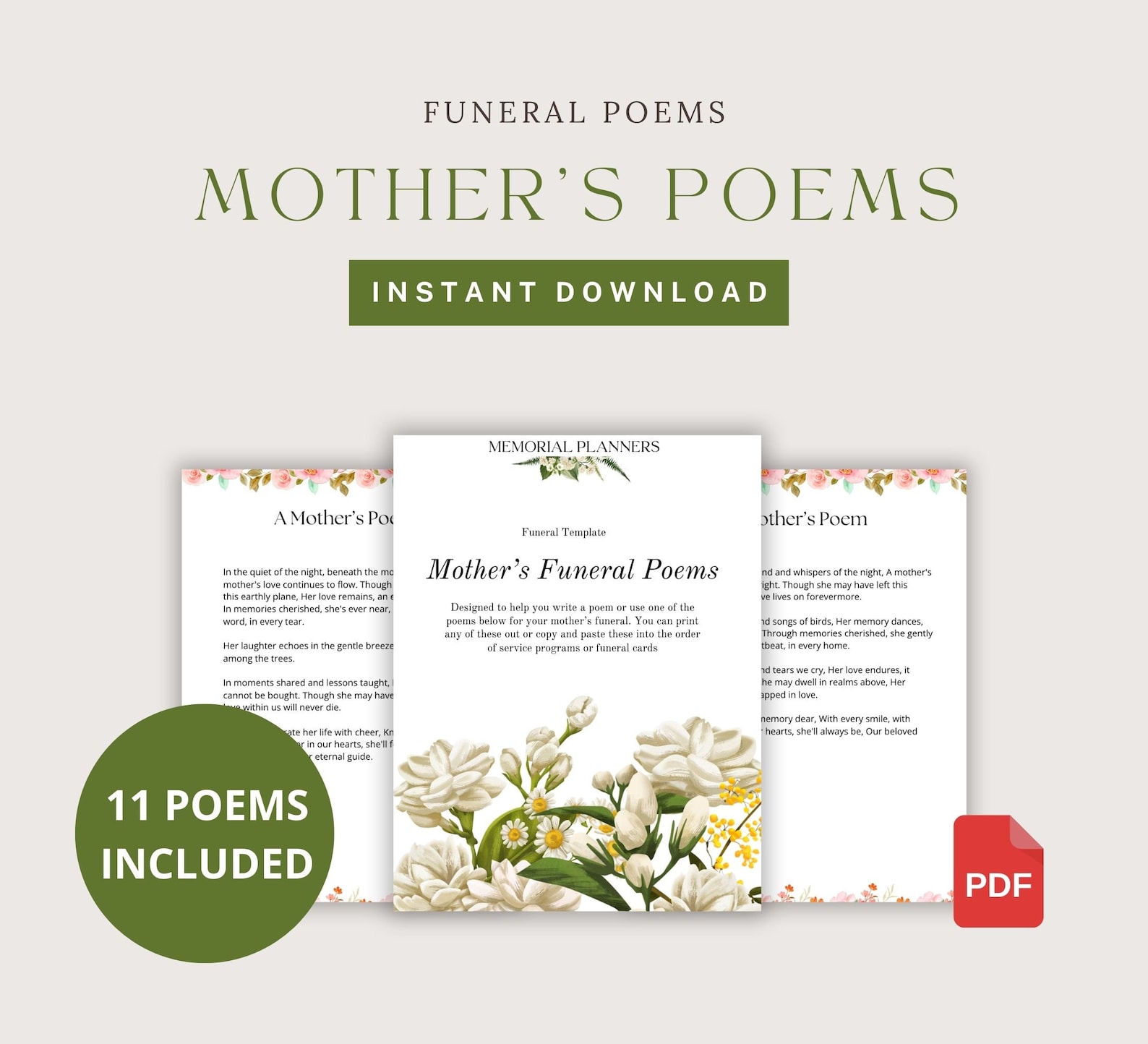 Mom Funeral Poems, Memorial Poem, Loss of Mother, Funeral Poems for ...