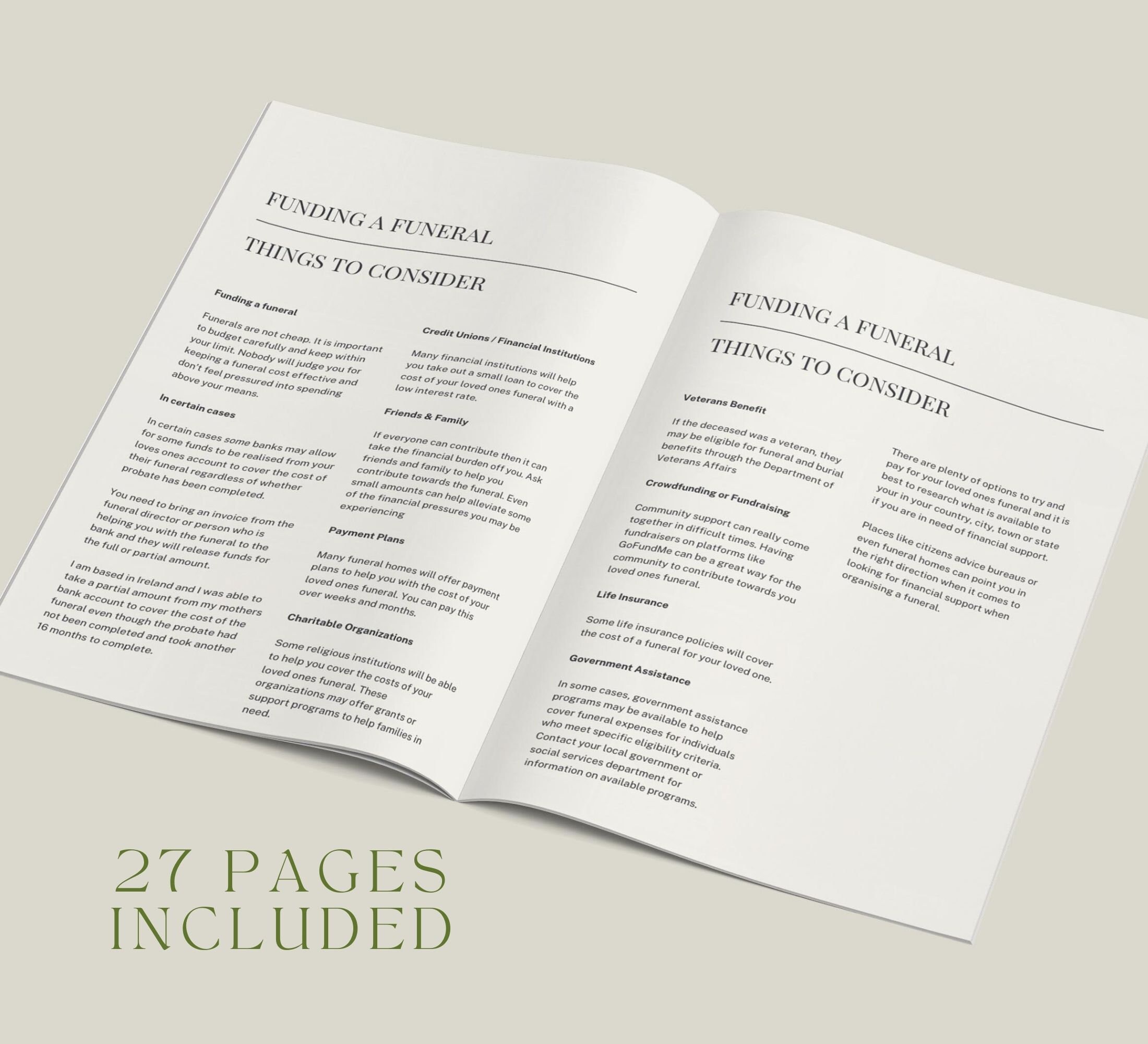 How to Organise A Funeral, Funeral Planner Ebook, Funeral Checklist ...