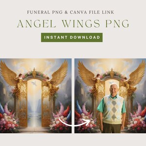 Gold Angels Heaven Background With Gold Gates Png, Memorial Service PNG ...