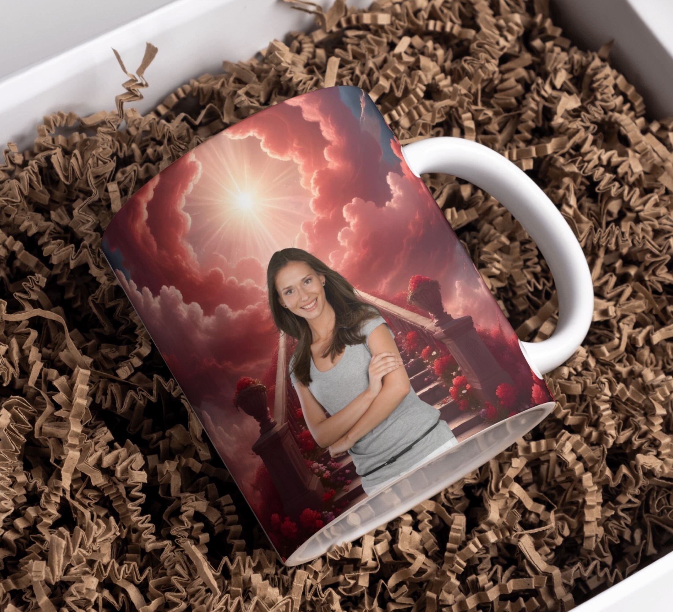 Red Rose Floral Heaven Background With Stairs Png, Memorial Service PNG ...